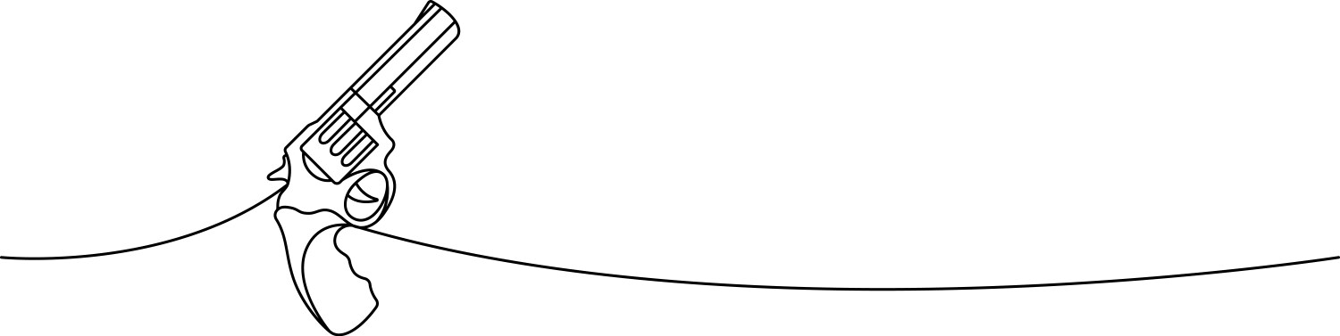 Revolver one line continuous drawing various Vector Image