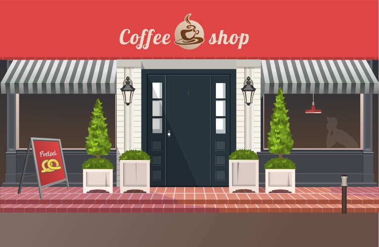 Coffee shop design loft Royalty Free Vector Image