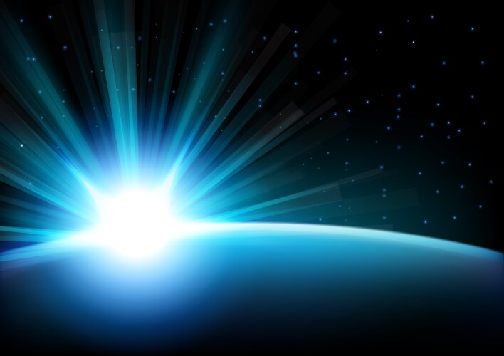 Blue rays rising background Royalty Free Vector Image