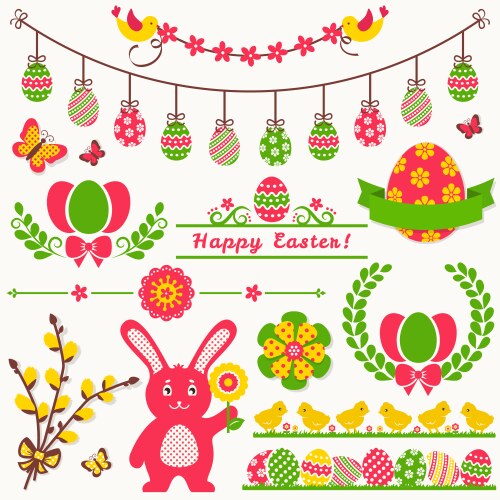 Easter elements Royalty Free Vector Image - VectorStock