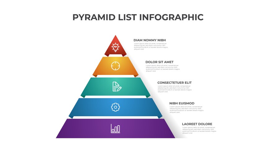 Pyramid infographic template with 3 layers Vector Image