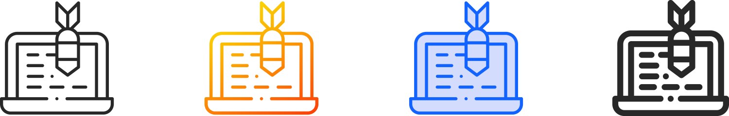 Ddos iconthin linear gradient blue stroke Vector Image