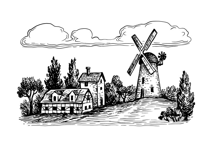 Drawing sketch galata tower istanbul Royalty Free Vector