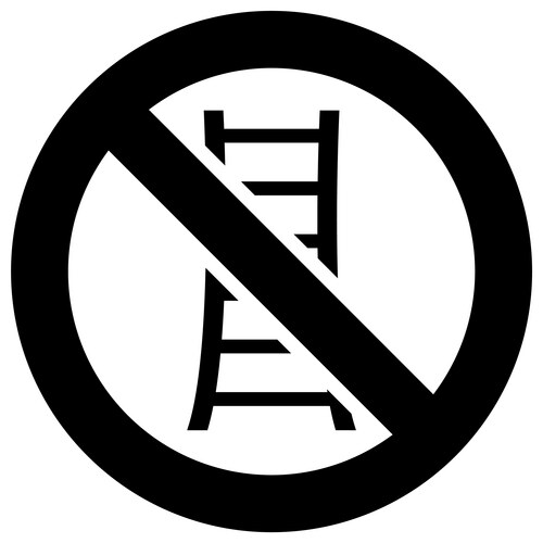 Do not use ladder no ladders prohibition sign Vector Image