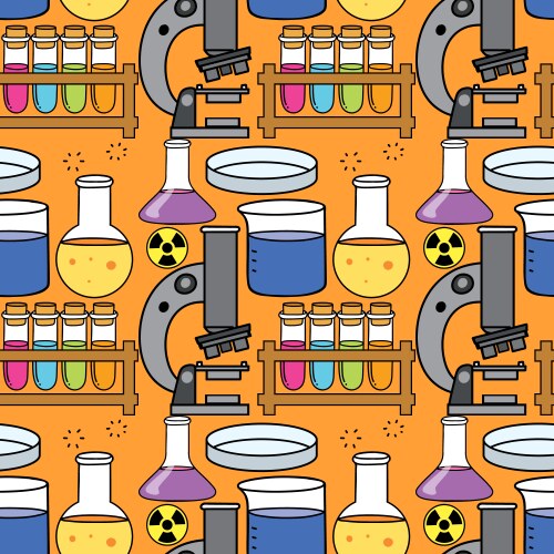 Science objects and icons seamless pattern Vector Image