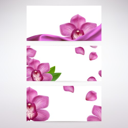 Set of vertical banners with flowers Royalty Free Vector