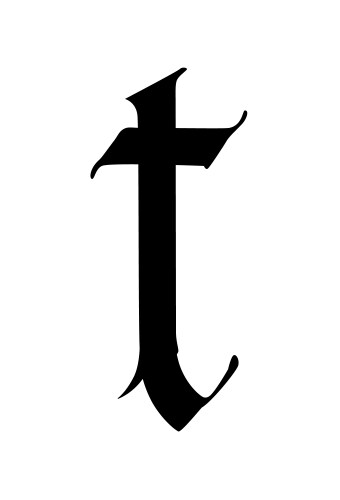 Letter t in gothic style alphabet the symbol Vector Image
