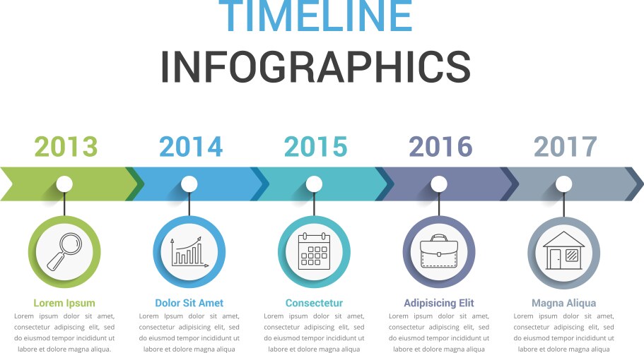 Timeline infographics Royalty Free Vector Image