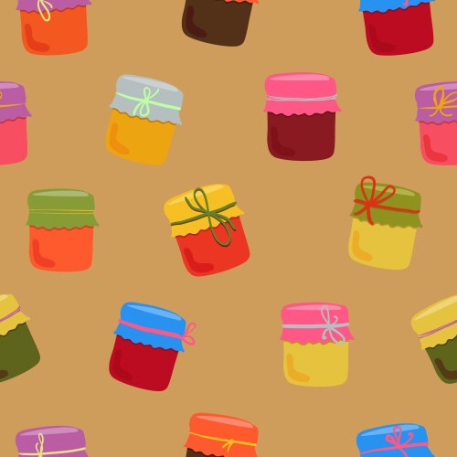 Seamless pattern with home-made jams and fruits Vector Image
