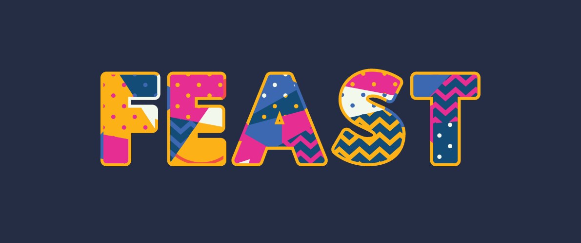 Feast concept word art Royalty Free Vector Image