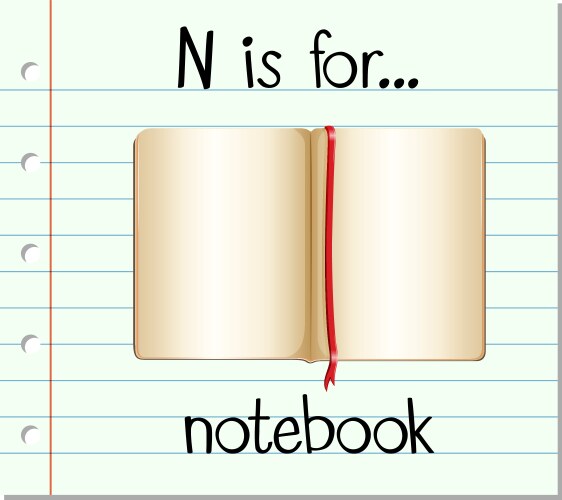 Flashcard letter n is for nest Royalty Free Vector Image