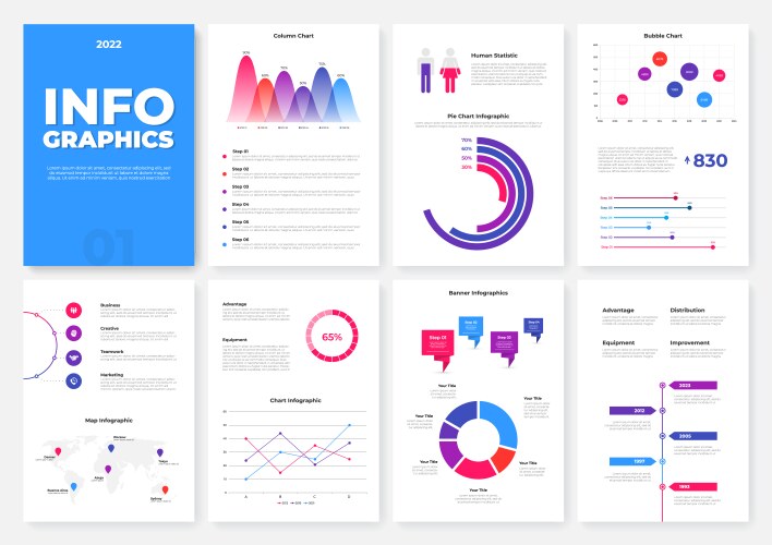 Ai Marketing Blue Brochure Template Royalty Free Vector