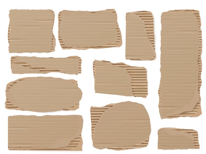 Mockup of torn cardboard kraft paper Royalty Free Vector