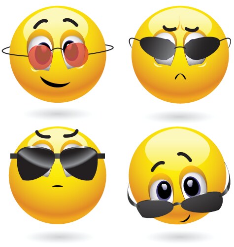 Smiley faces men characters Royalty Free Vector Image