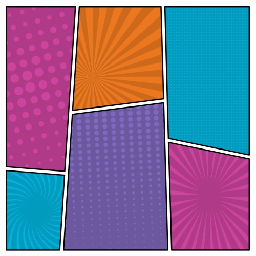 Comics book background in different colors blank Vector Image