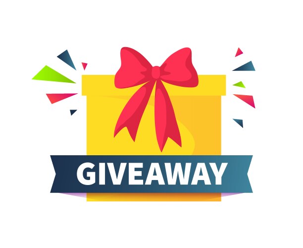Giveaway logo template for social media post Vector Image