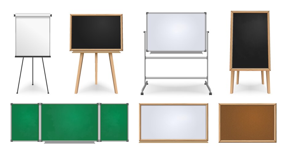 Realistic boards transparent set Royalty Free Vector Image