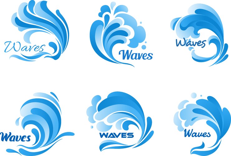 Water splashes collection Royalty Free Vector Image
