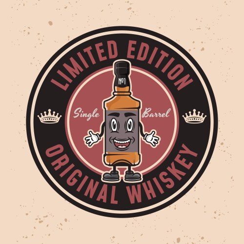 Whiskey card with old frame Royalty Free Vector Image