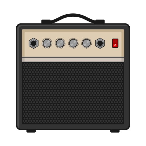 Guitar amplifier set cartoon Royalty Free Vector Image