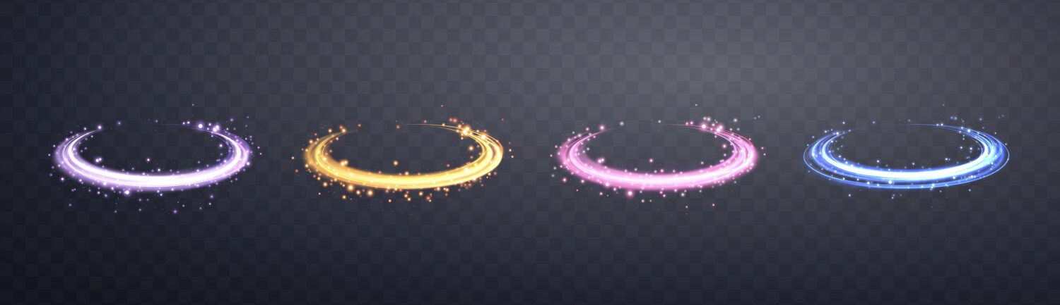 Blue magic glowing ring neon realistic energy Vector Image