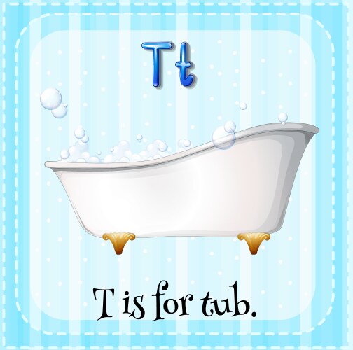 Flashcard of t is for twelve Royalty Free Vector Image