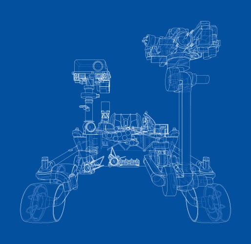 Mars rover rendering of 3d Royalty Free Vector Image