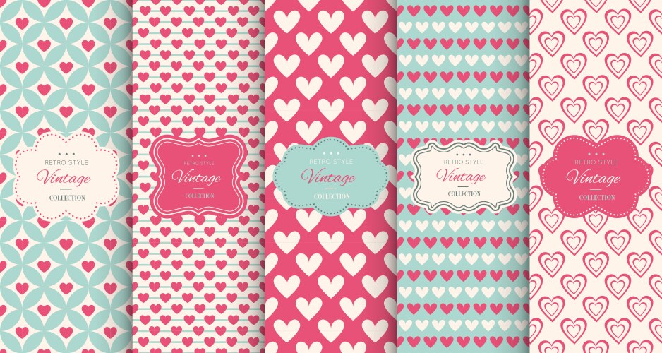 Heart shape seamless pattern tiling Royalty Free Vector