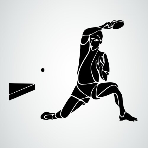 Table tennis player ping pong man graphic Vector Image