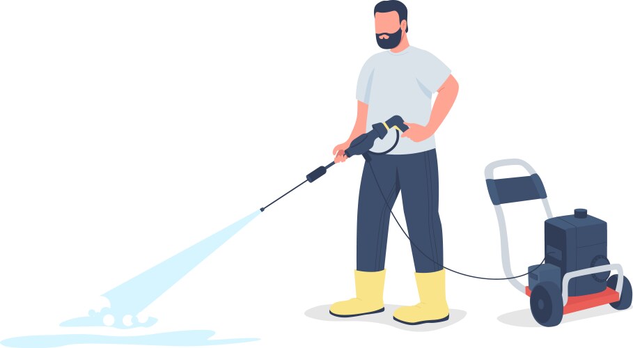 Power washer with water blaster pressure washing Vector Image
