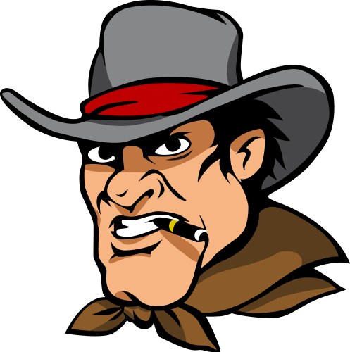 Bulldog in a cowboy hat Royalty Free Vector Image