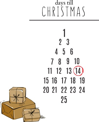 Four days until christmas Royalty Free Vector Image