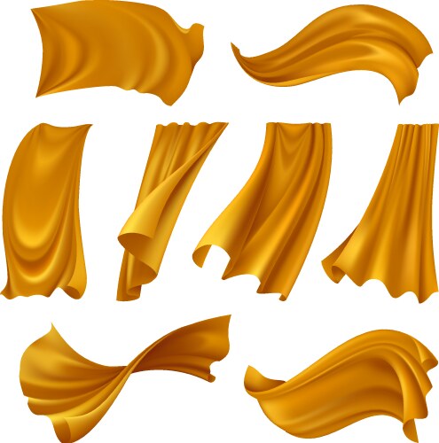 Draping curtains realistic set Royalty Free Vector Image