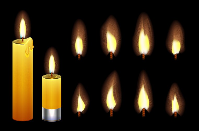 Candle flame animation animated candlelight Vector Image