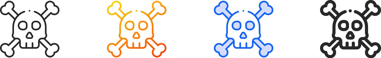 Death iconthin linear gradient blue stroke Vector Image