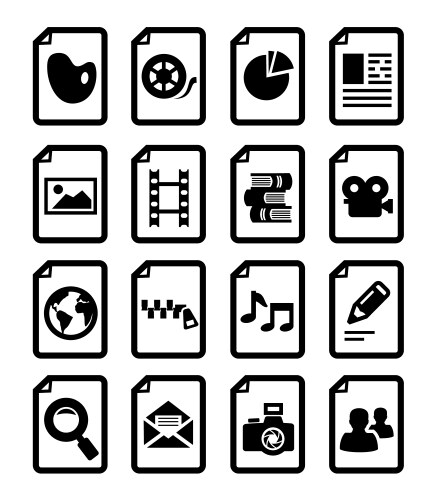 Document office icons Royalty Free Vector Image