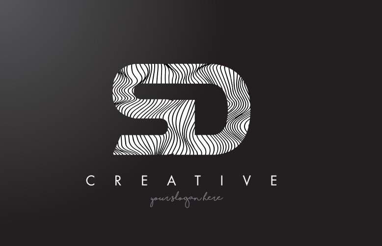 Sd s d letter logo design in black colors Vector Image