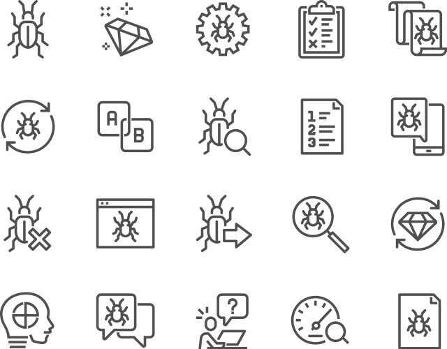 Process data analysis icon set in thin line style Vector Image