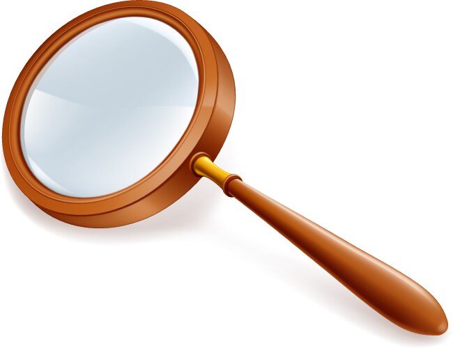 Magnifying glass 3d icon on transparent background