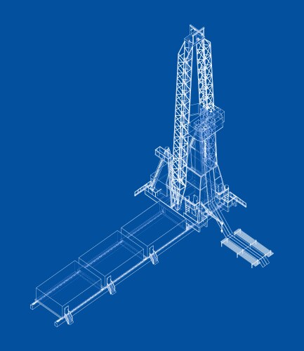 Oil rig orthography Royalty Free Vector Image - VectorStock