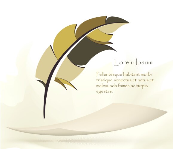 Feather writing on paper Royalty Free Vector Image