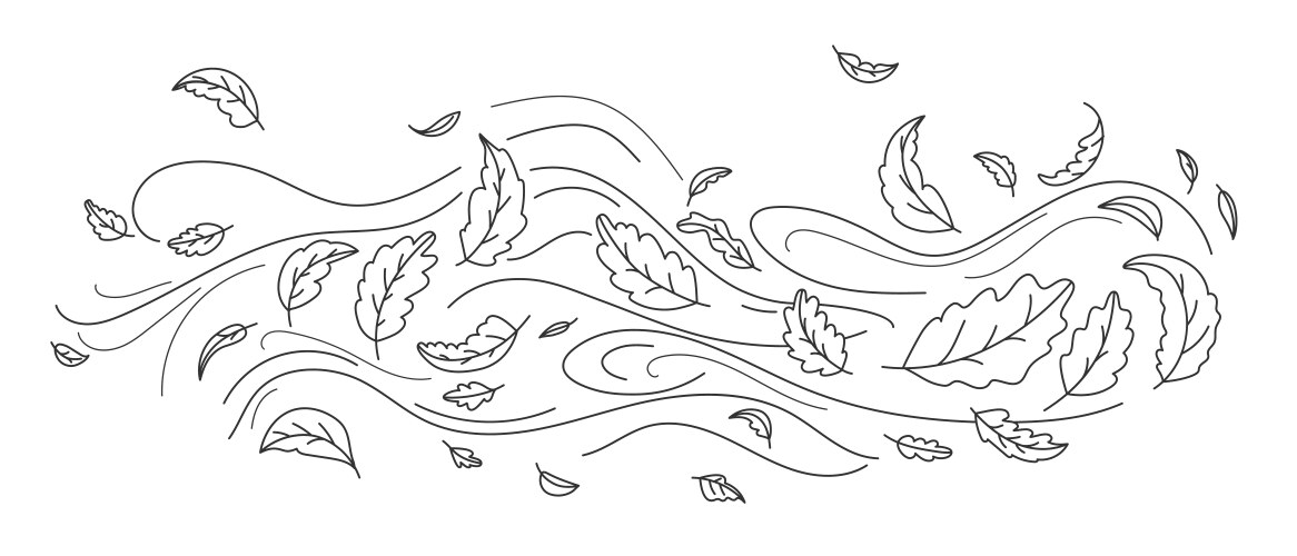 Autumn Wind and Leaves Royalty Free Vector Image
