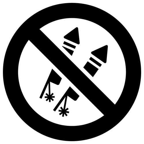 No fireworks warning icon Royalty Free Vector Image
