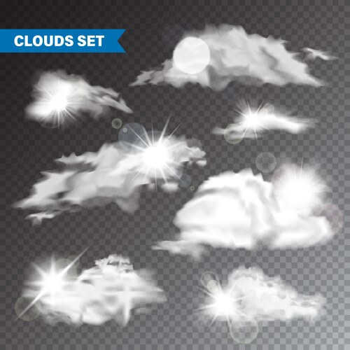 Realistic clouds set isolated cloud Royalty Free Vector