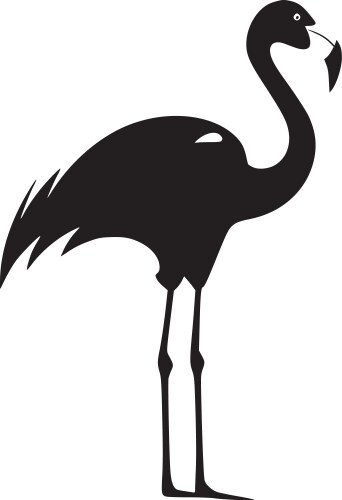 Flamingo - black and white isolated icon Vector Image