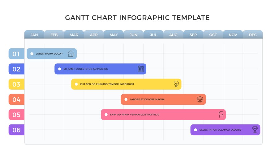 Project schedule year chart overview planning Vector Image