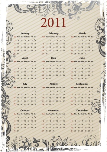 2011 Calendar Vector Images (over 360)