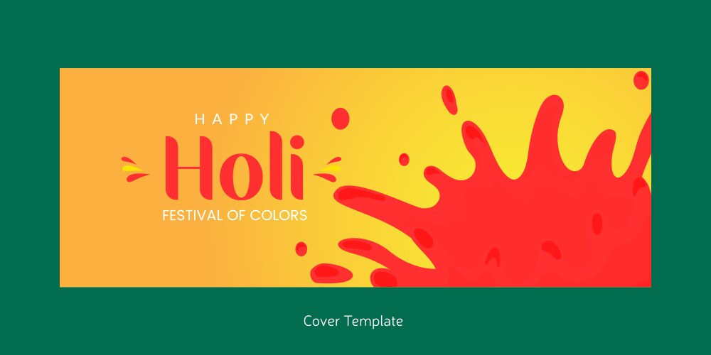Happy holi cover page design Royalty Free Vector Image