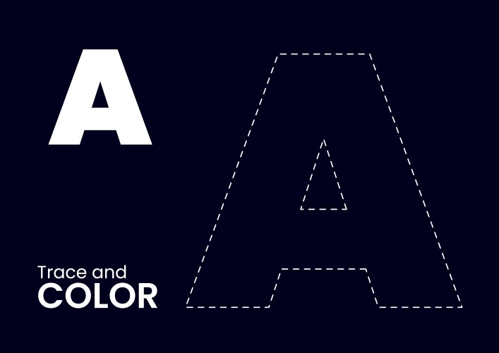 Trace and color abc wonderland captivating Vector Image