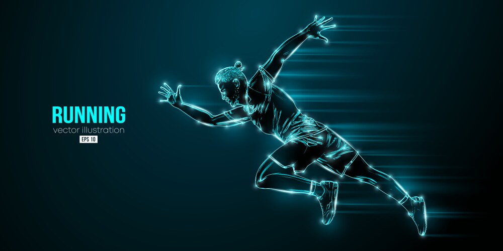 Running lady silhouette Royalty Free Vector Image